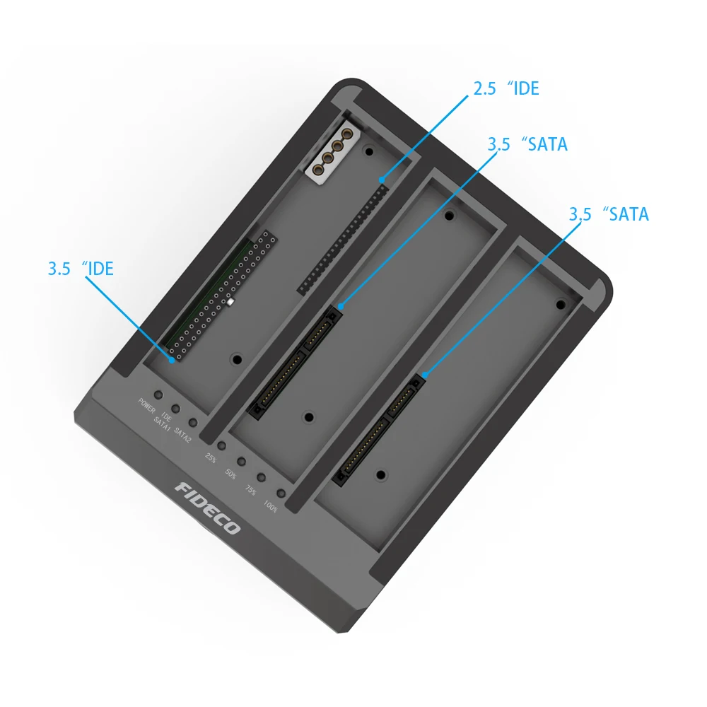 Fideco Ssd Hard Disk Hdd Docking Station Triple 2.5 3.5 Sata Ide To Usb3.0 Hdd Docking Station ...