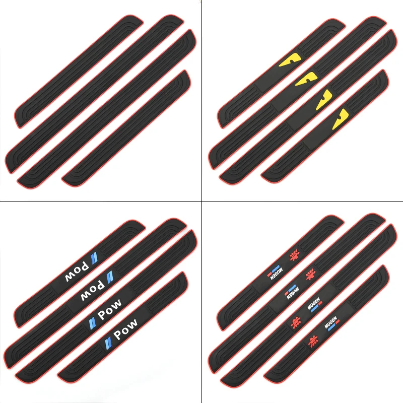 Car Door Plate Guard With Black Pvc Sift Rubber Front Rubber 4pcs/set ...