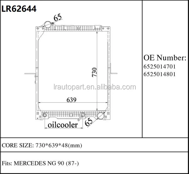 Heavy Duty หม้อน้ำสำหรับรถบรรทุก Mk 6525014701 62644a 62645a - Buy ...