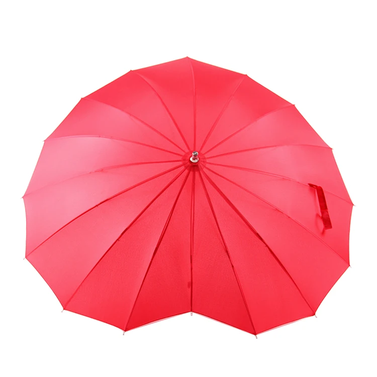 23"*16k Pongee Wedding Souvenir Umbrella - Big Heart Shaped