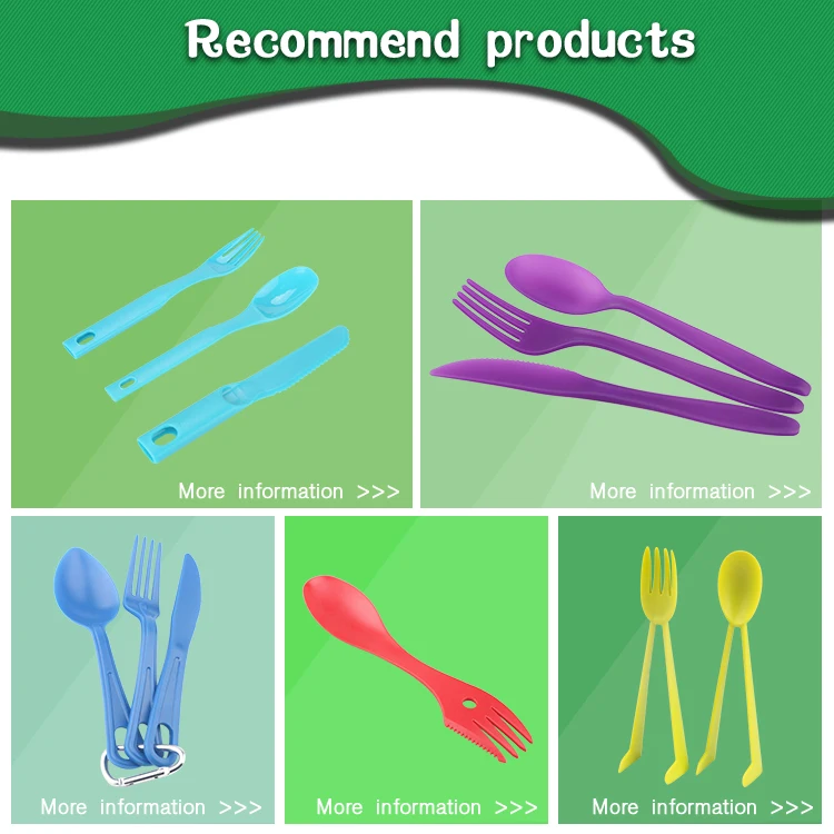 Portable Outdoor Camping Plastic Flatware Set Colorful Reusable Plastic ...