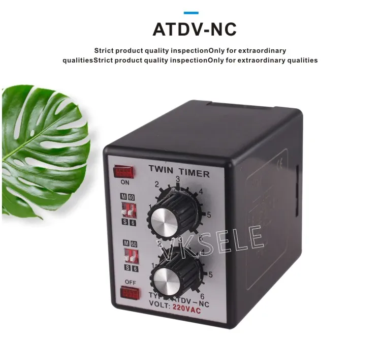 ATDV-NC Dual-Adjustable Timer 6S 60S 6M 60M Dual Control Timer