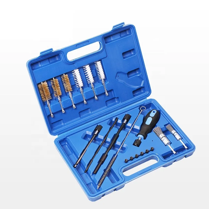 19pcs Universal Fuel Injector Seat Base Brush Seat Cleaning Tool Set ...