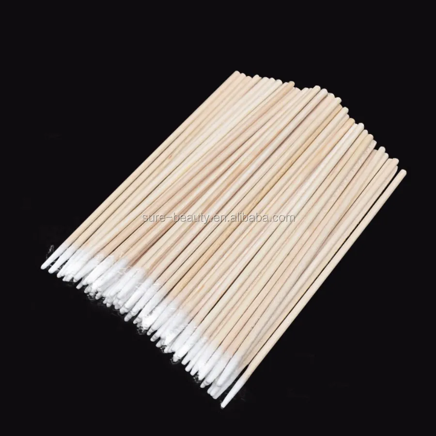 Disposable One Head Cotton Swabs Pointed sharp Tip Wooden Stick Cotton ...