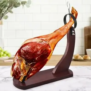 Kichvoe Wood Standing Type Ham Stand Sturdy Ham Rack Slicing Display ...