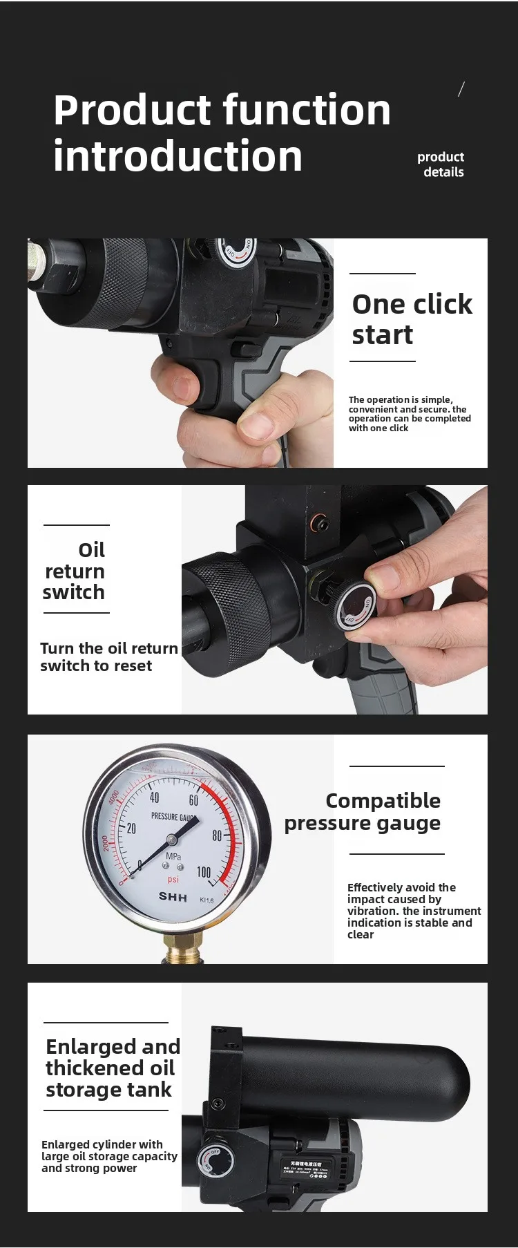 Portable Ultra-Small Handheld Hydraulic Pump - 70 Mpa