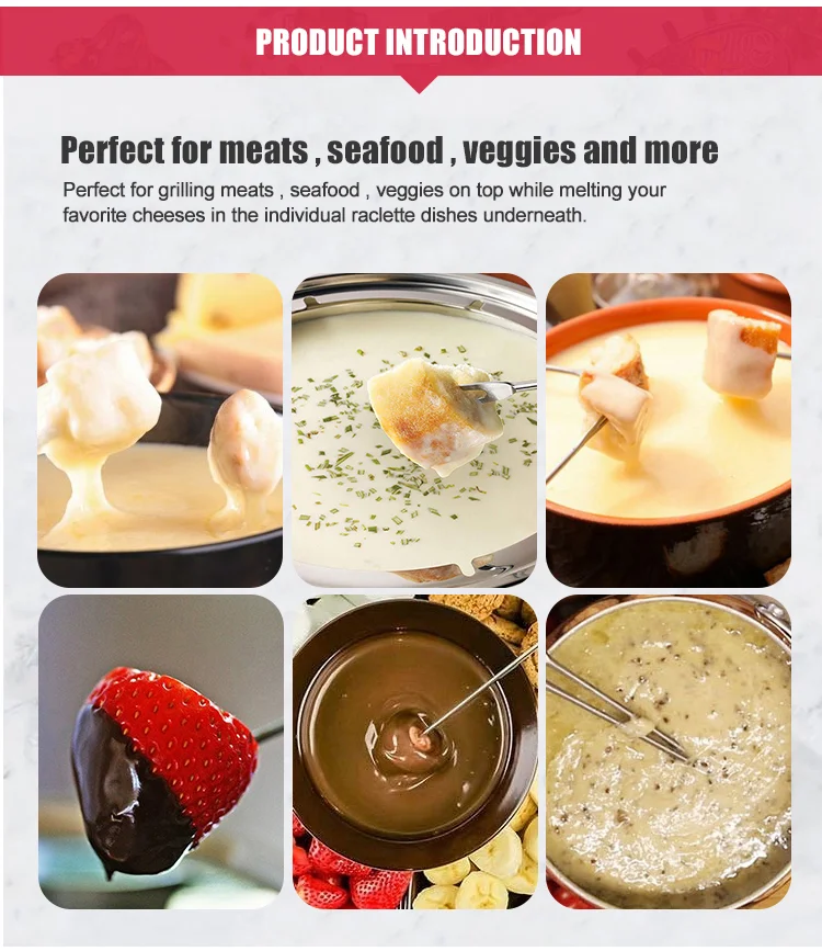 Mini Chocolate Raclette Cheese Party Fondue Maker Set