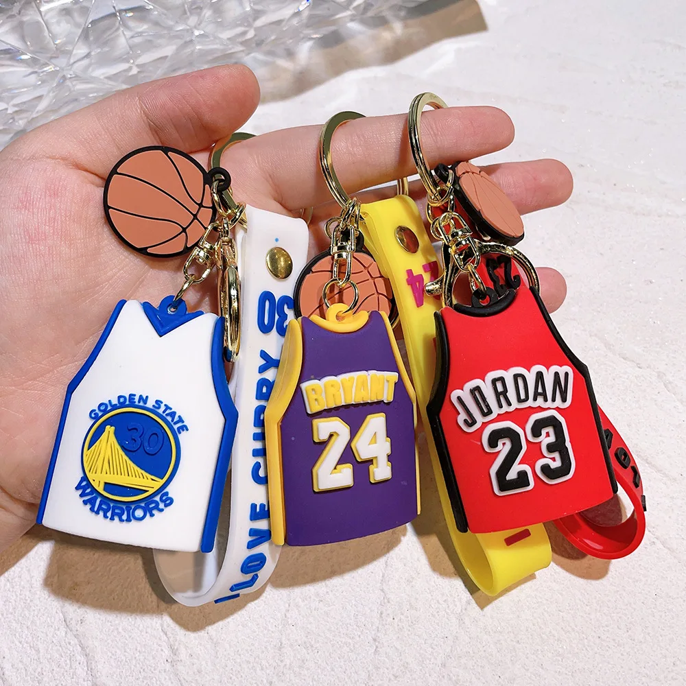 3d Mini Basketball Key Chain Pvc Basketball T-shirt Keychains For ...