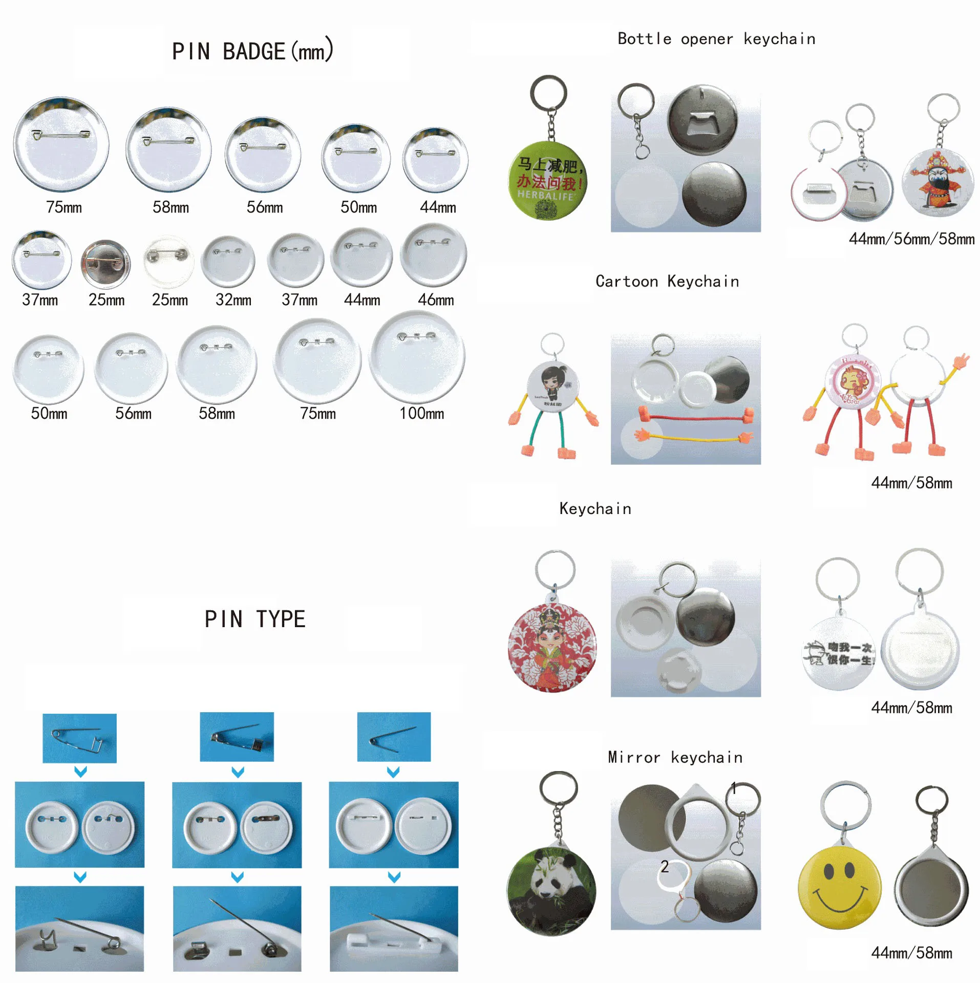 Blank Metal Pin Button Badge Making Material Parts Of 56mm - Buy Button ...