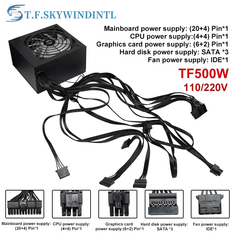 Cheap 500w High Watts Power For Gaming Case 500w Atx Pc Power Supply ...