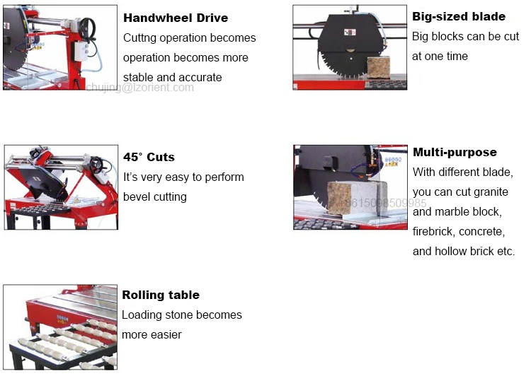 Big Sized Blade Granite Concrete Rock Block Table Saw