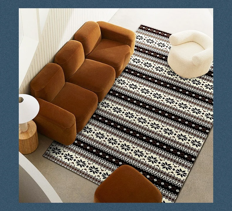 Scandinavian Simple Line Carpet for Home and Office Full Size Polyester ...