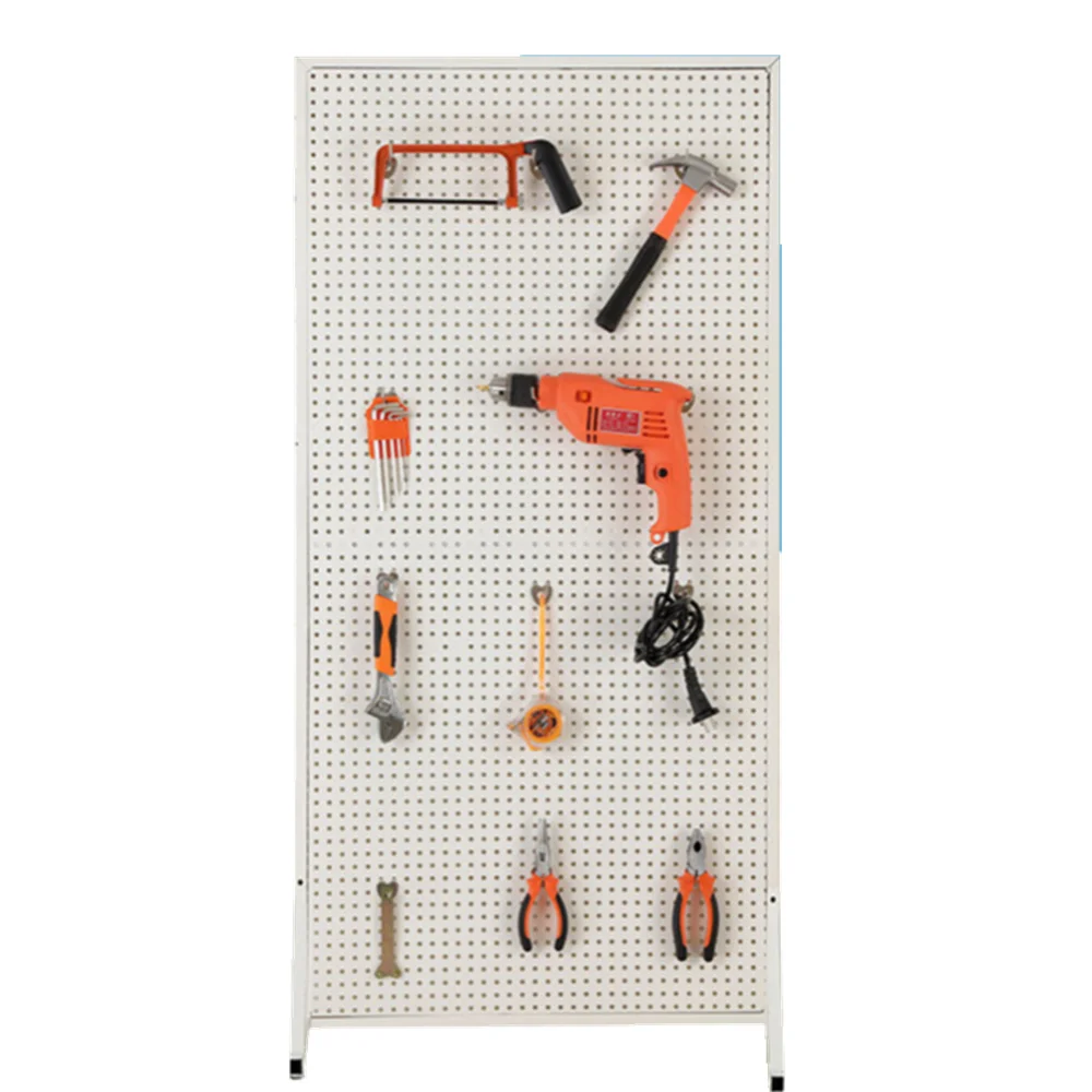 Movable Wheeled Double-Sided Metal Pegboard Hardware