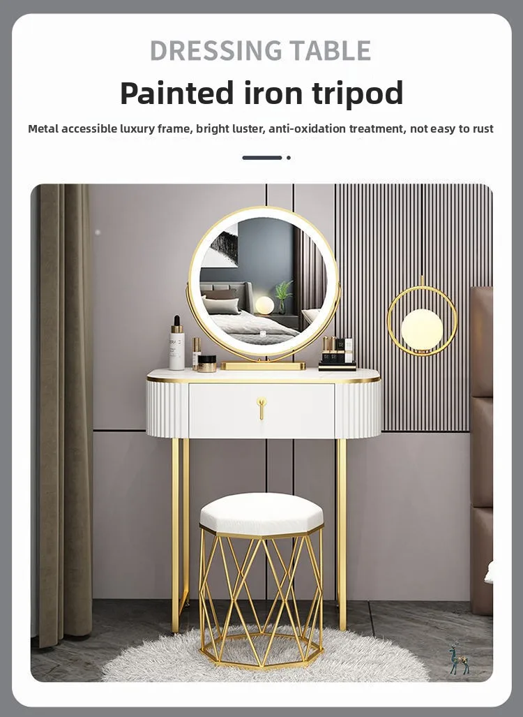 Modern Simple Dressing Table Integrated Panel Storage Cabinet for Small ...