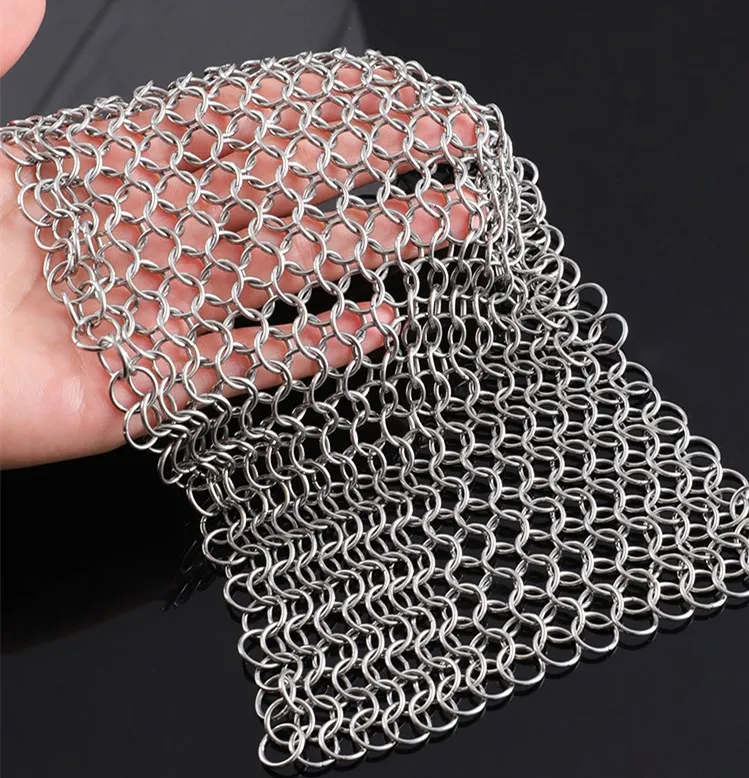 Stainless Steel Ring Mesh Chain Mail Scrubber - Durable