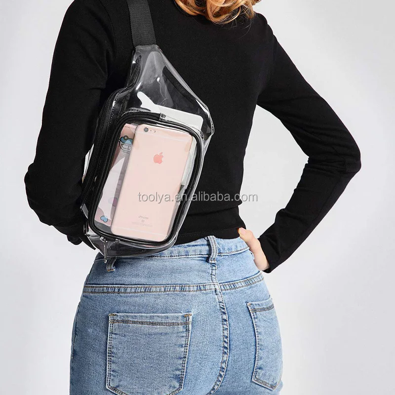 Custom Waterproof Cute Waist Bag Stadium Approved Purse Transparent Pvc ...