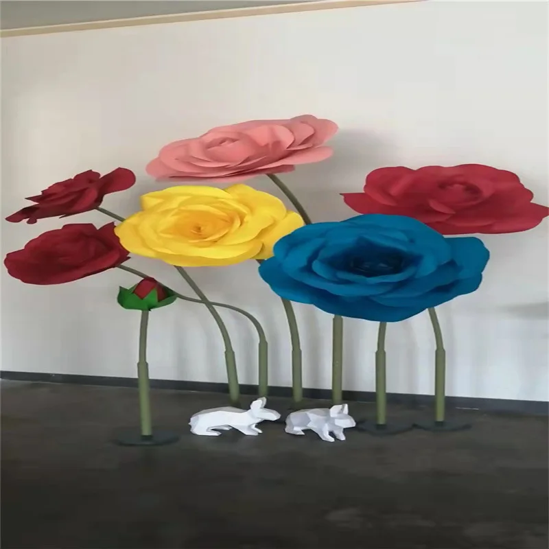 Handmade 3D Paper Artificial Roses and Flowers for Party or Exhibition ...