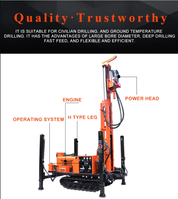 Track-mounted Water Well Drilling Rig - Deep Ground Crawler