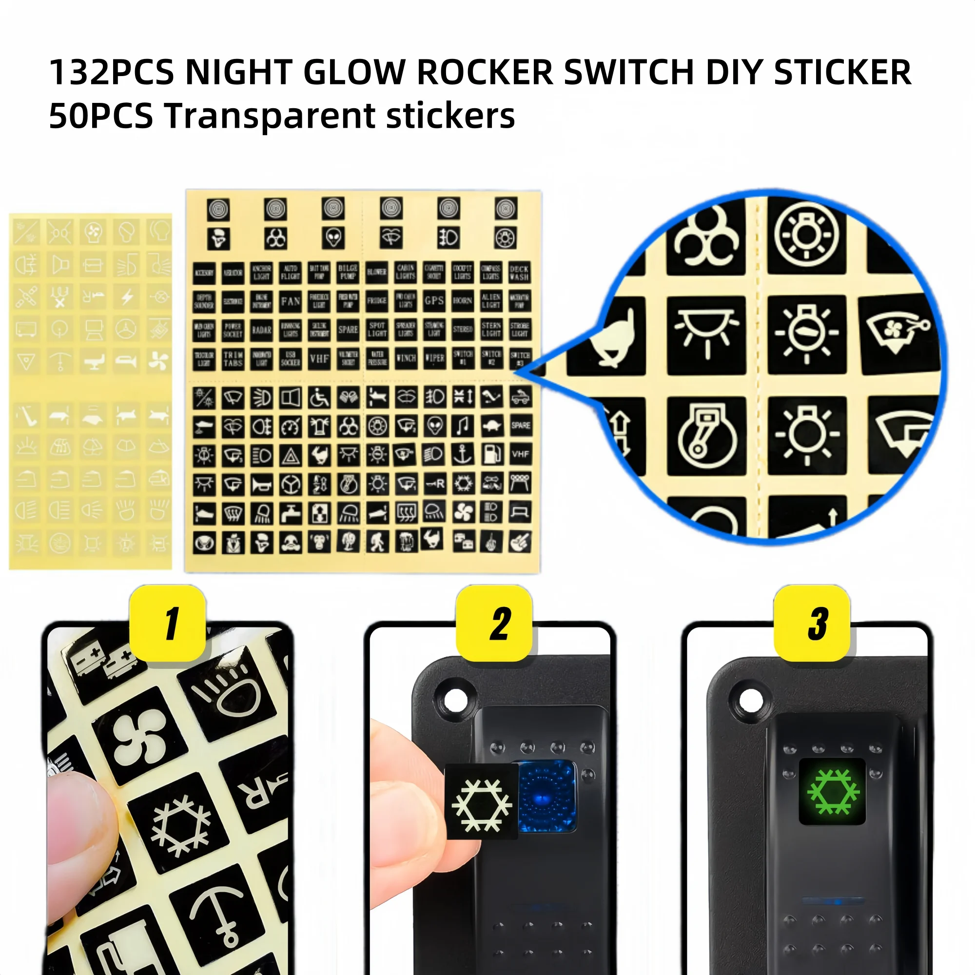 8 Gang Rocker Switch Aluminum Panel, 12V/24V Car Toggle Switch 5 Pin On ...