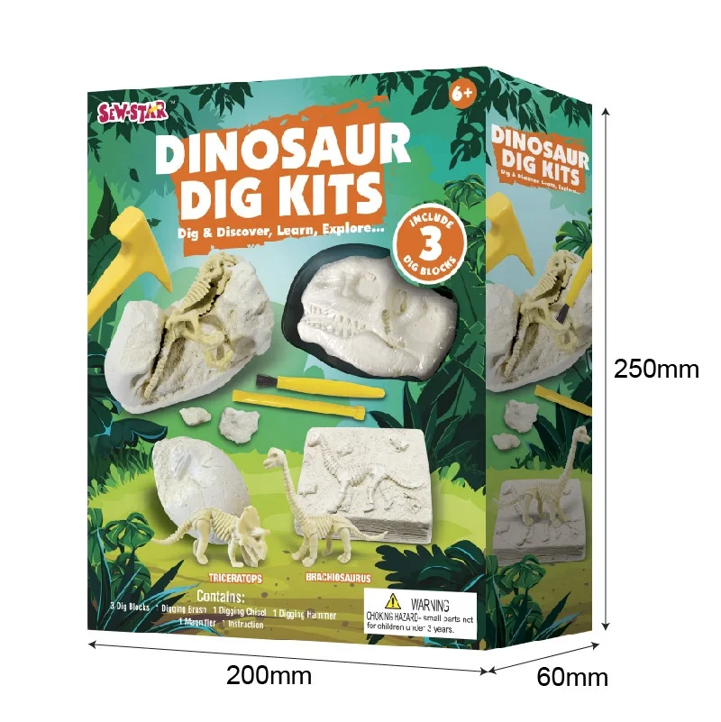 Dinosaur Fossil Digging Kit - STEM Science Gift for Kids