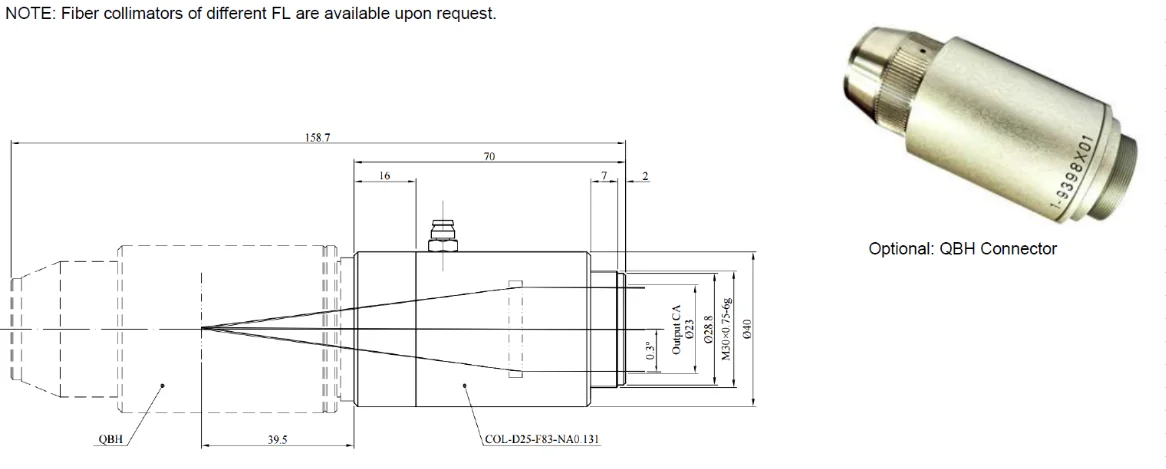 Laser Collimator Col-d25-f60+qbh For Cutting And Welding - Buy Watered ...