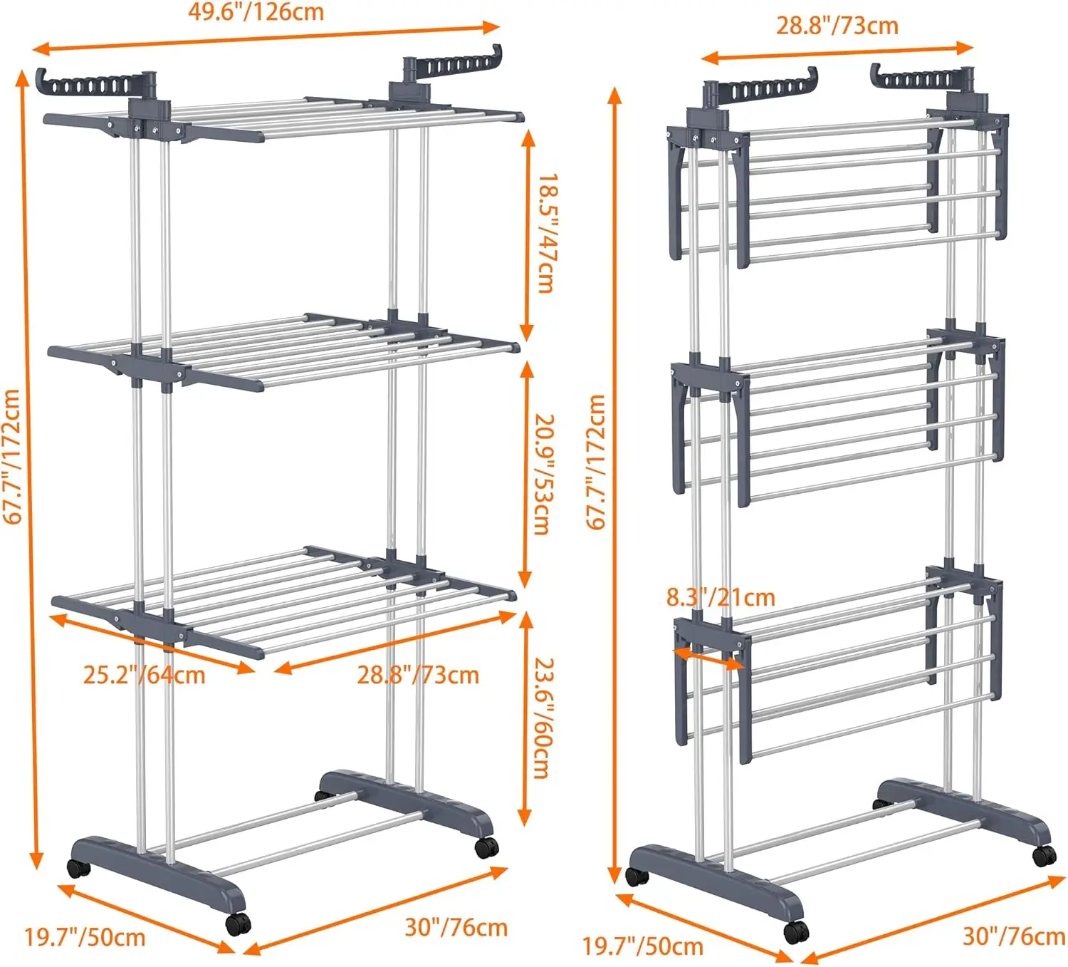 Movable Drying Rack - 4-Tier Clothesline Airer Wholesale