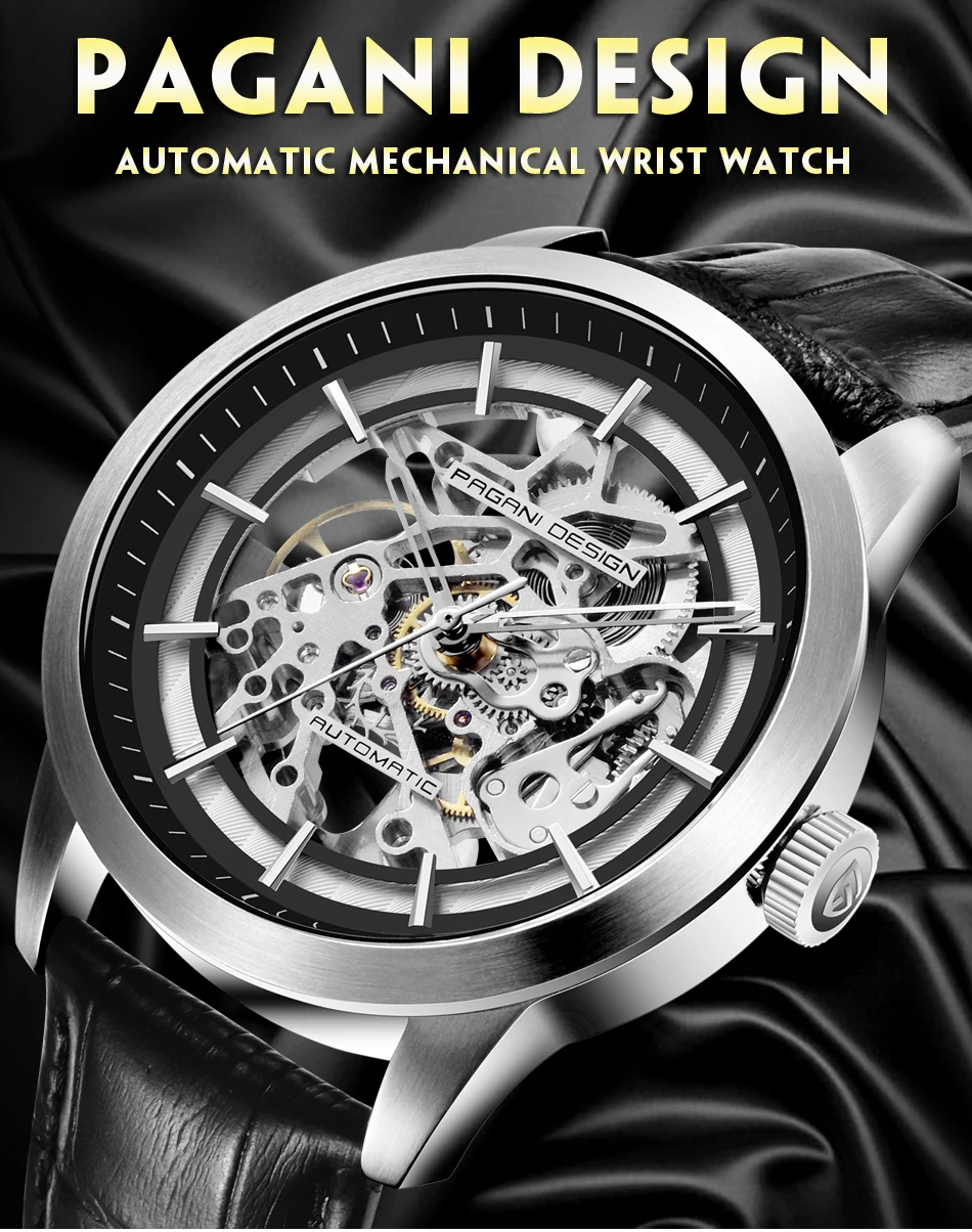 Pagani Design Luxury Automatic Skeleton Watch For Men - Waterproof ...
