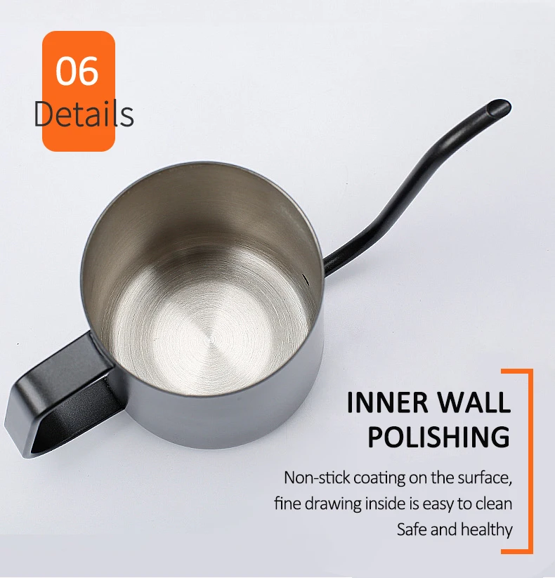 Manual Pour Over Hand Drip Pot Black With Lid Stainless Steel Spout ...