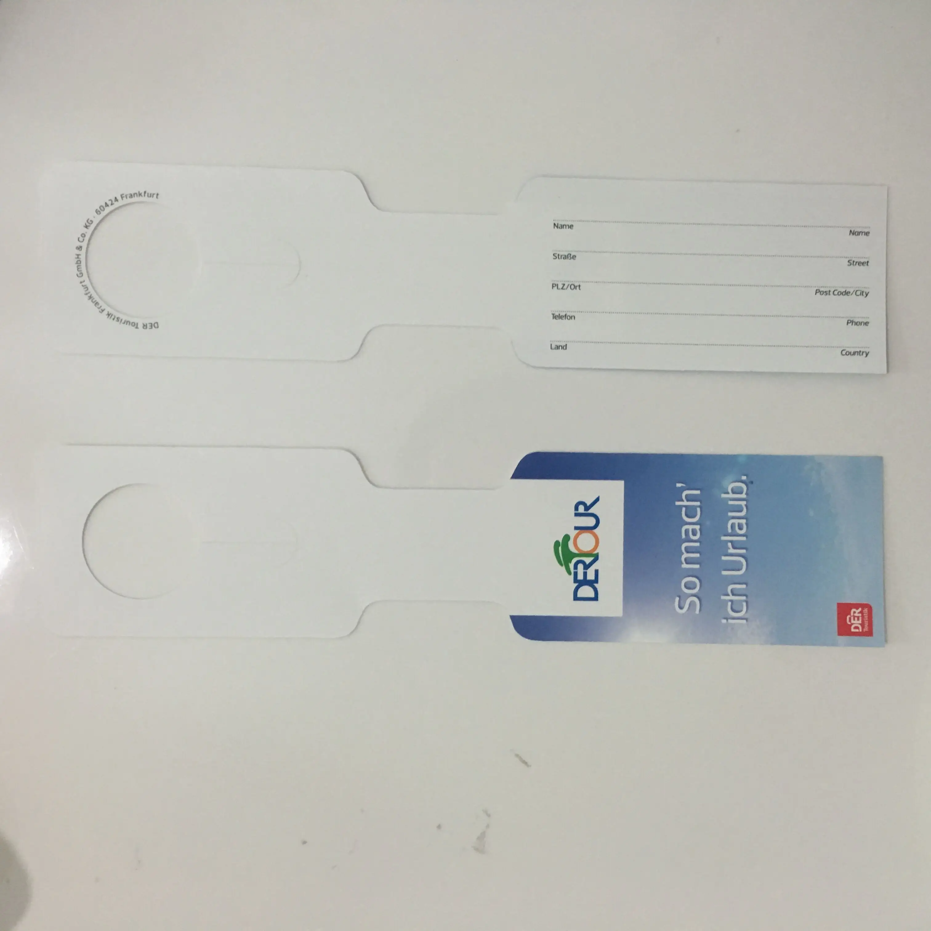 Custom Plastic Indelible PP Synthetic Paper Luggage Tags