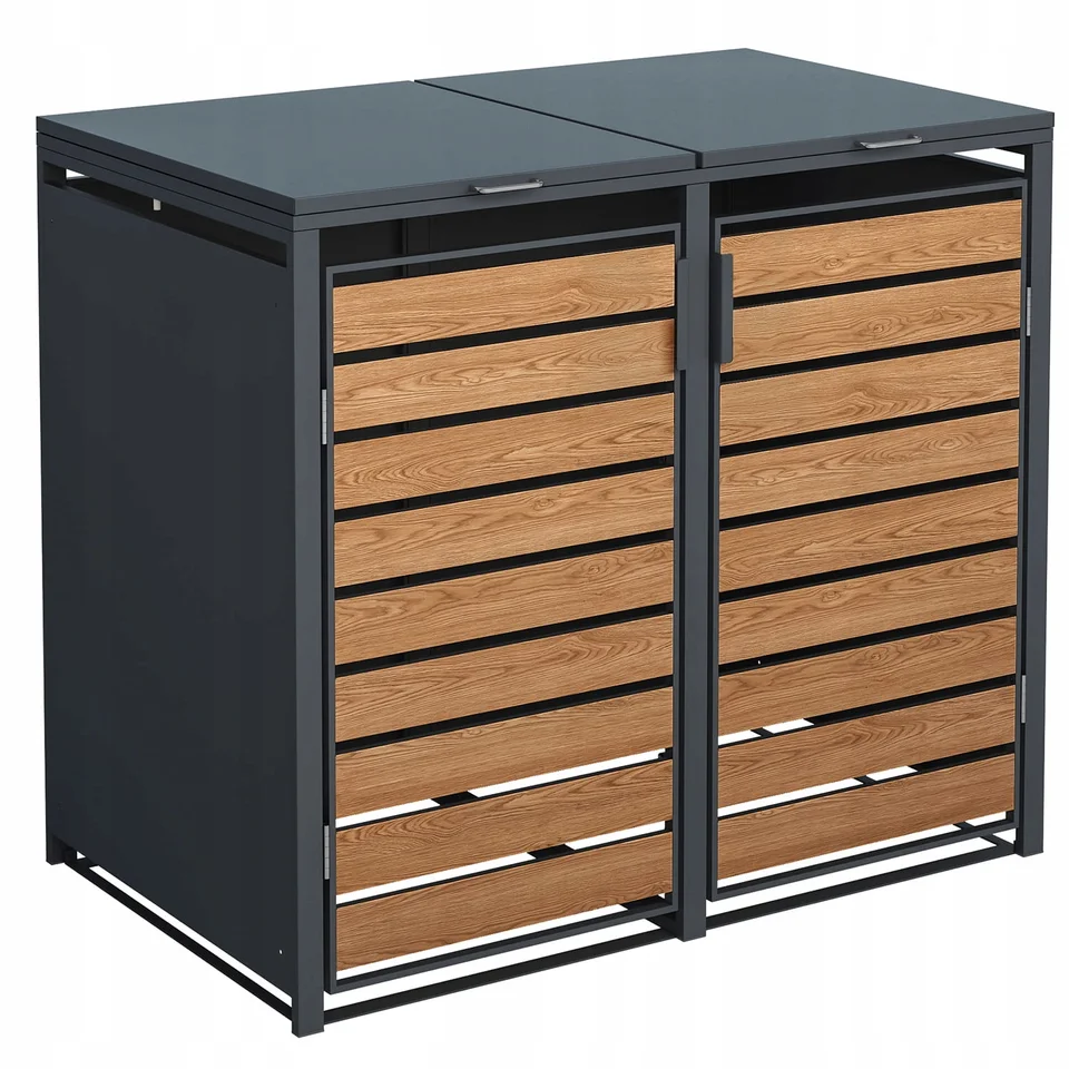 Outdoor Wooden Garbage Can Storage Bin Provide Attractive Garbage Can ...