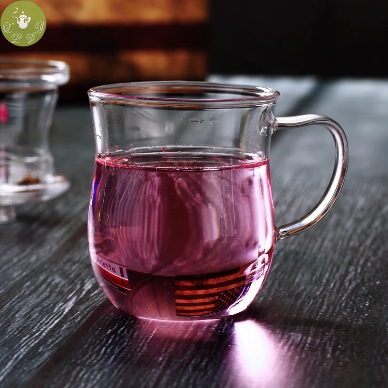 Handmade High Quality 350ml Borosilicate Glass Tea Cup With Glass Lid ...