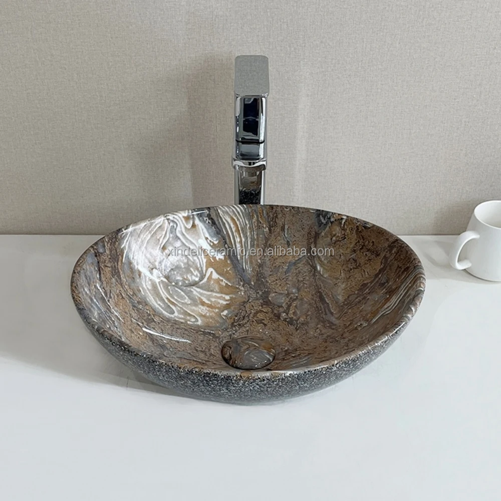 Lavabo Ceramic Granite Colored Sink Washing Hands Oval Basin Bowl ...