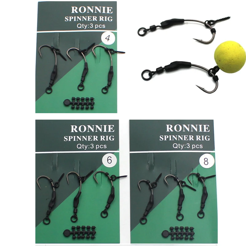 New Ronnie Spinner Ready Rigs Ready Tied Carp Rigs Ronnie Rig 4# 6# 8 ...