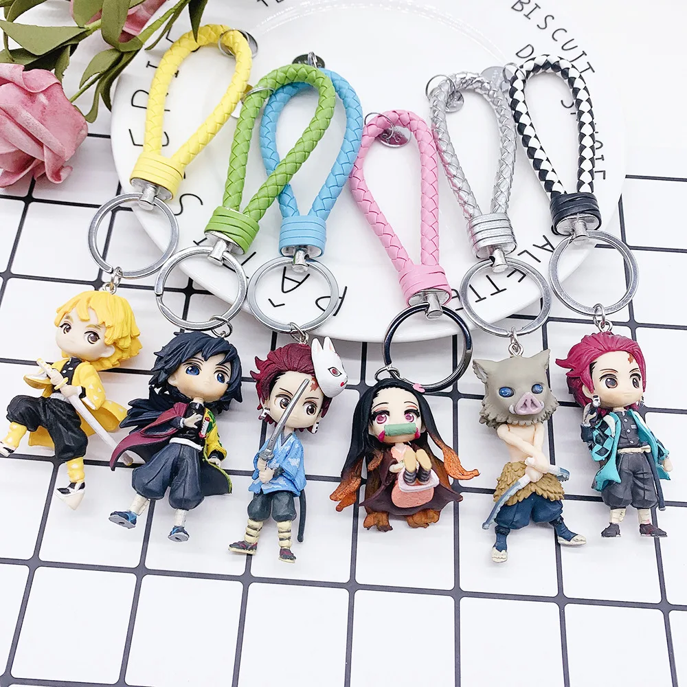 Cartoon Amine Kimetsu No Yaiba Mini Figure Pendant Pvc 6pcs/set Demon Slayer Action Figure ...