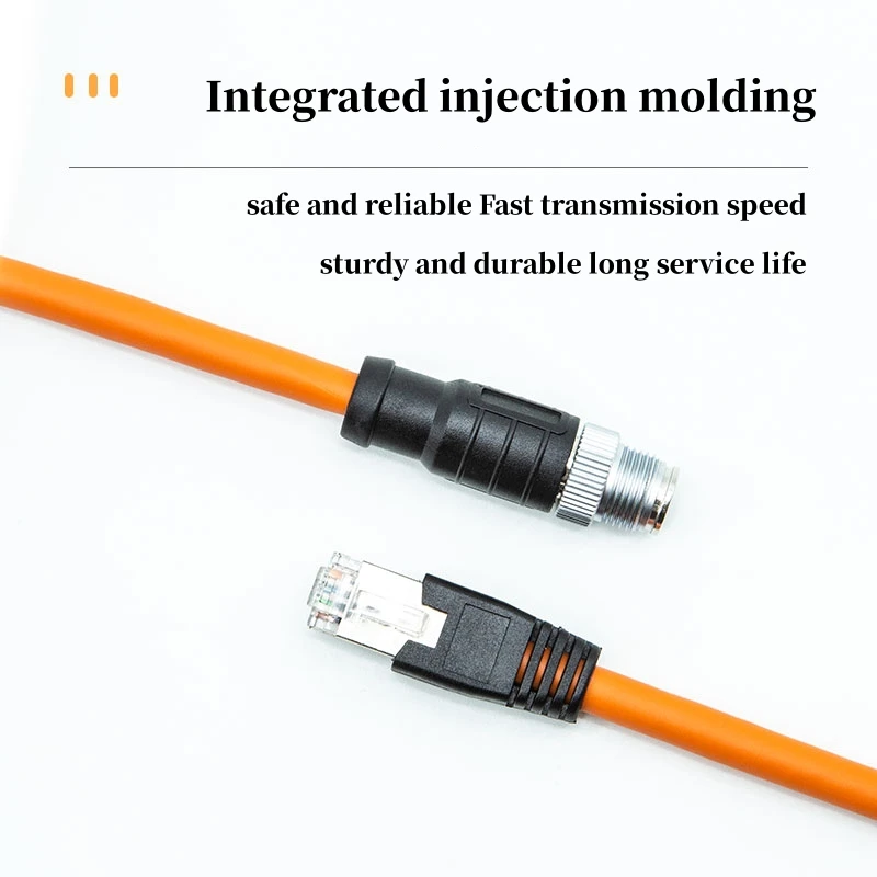 M12 to RJ45 cable Cat7 ten Gigabit high flexible drag chain 4 core 8 ...