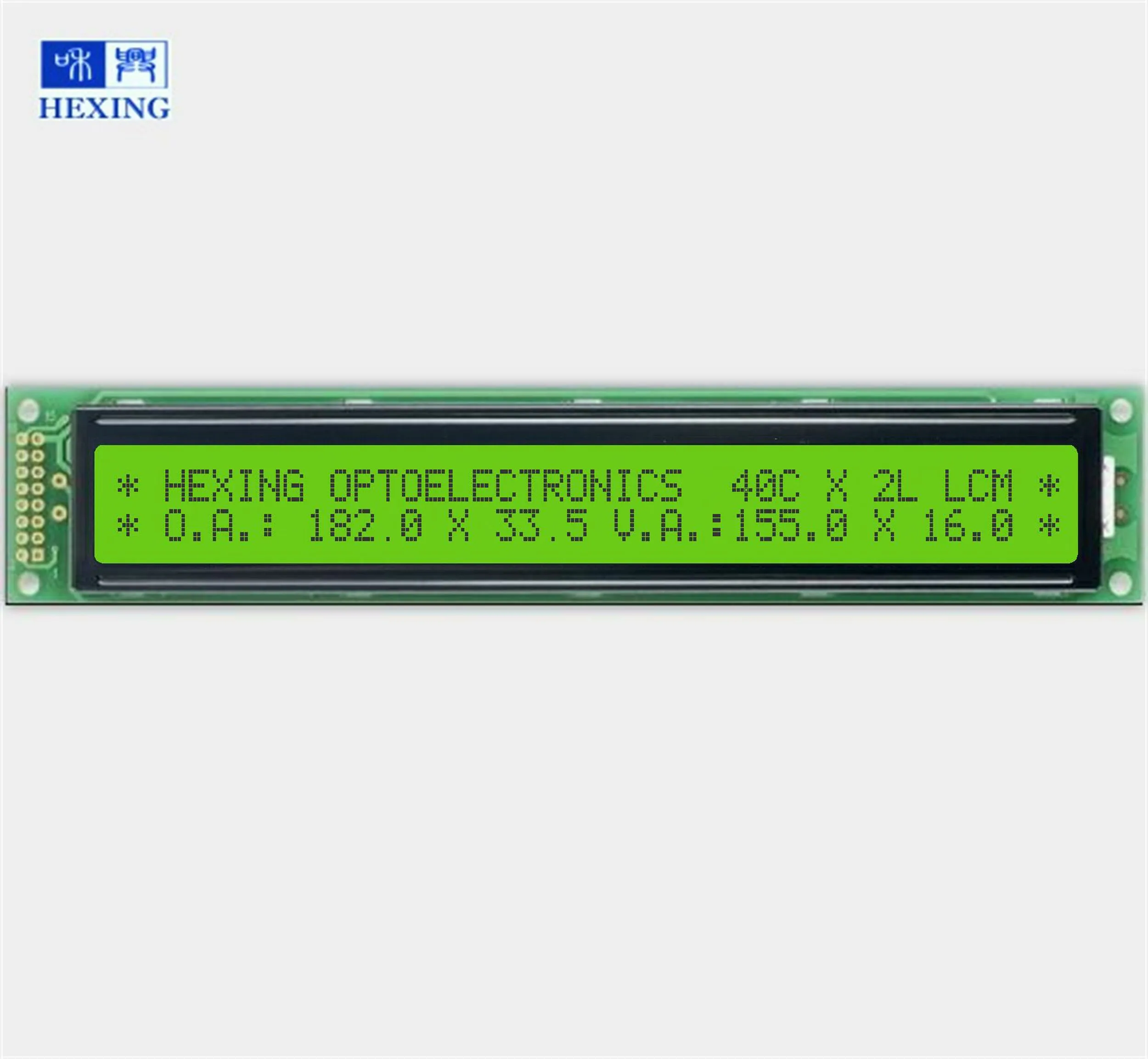 Cob Module Large Size 40x2 Character Stn Yellow Green 16 Pin 8 Bit Parallel 5v Lcd Display ...