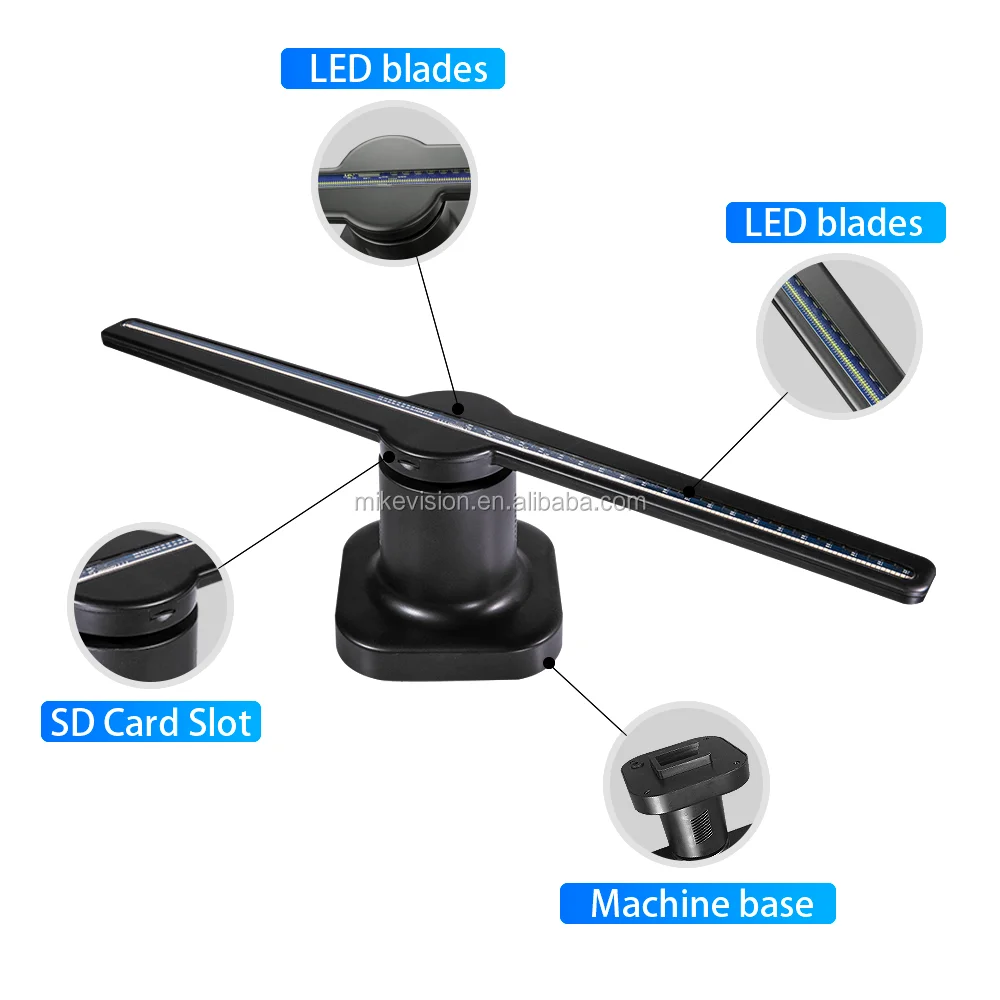 3d Video Hologram Projector Wifi Holographic 3d Led Fan Display 42cm ...
