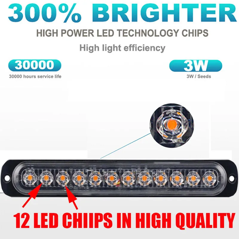 Emergency Orange Flashing Light Beacon - LED Strobe Lights