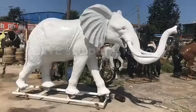 Outdoor Decorative Resin Art Large Animals Life Size Garden Fiberglass ...