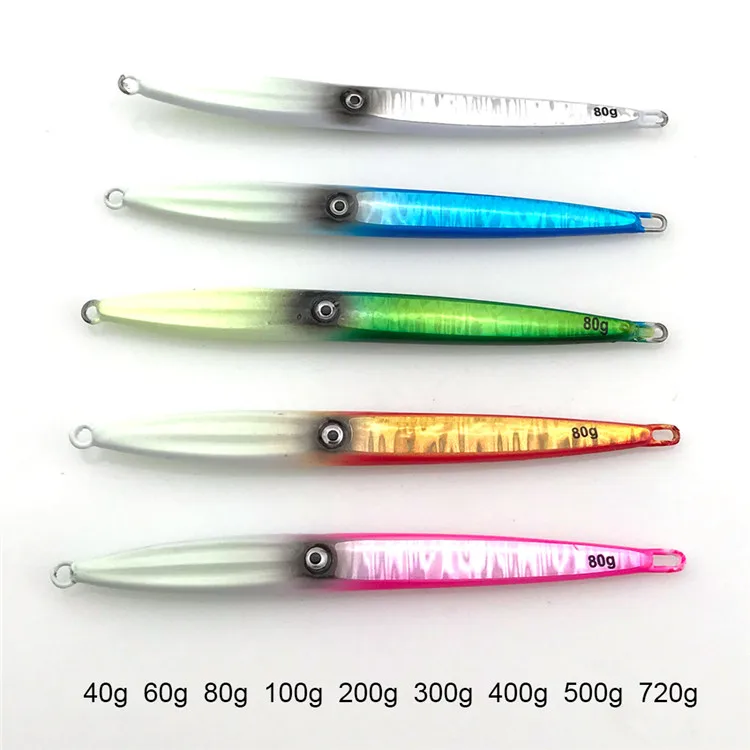 Metal Jig Lure 40g 60g 80g 100g 200g 300g 400g 500g 720g Luminous Slow ...