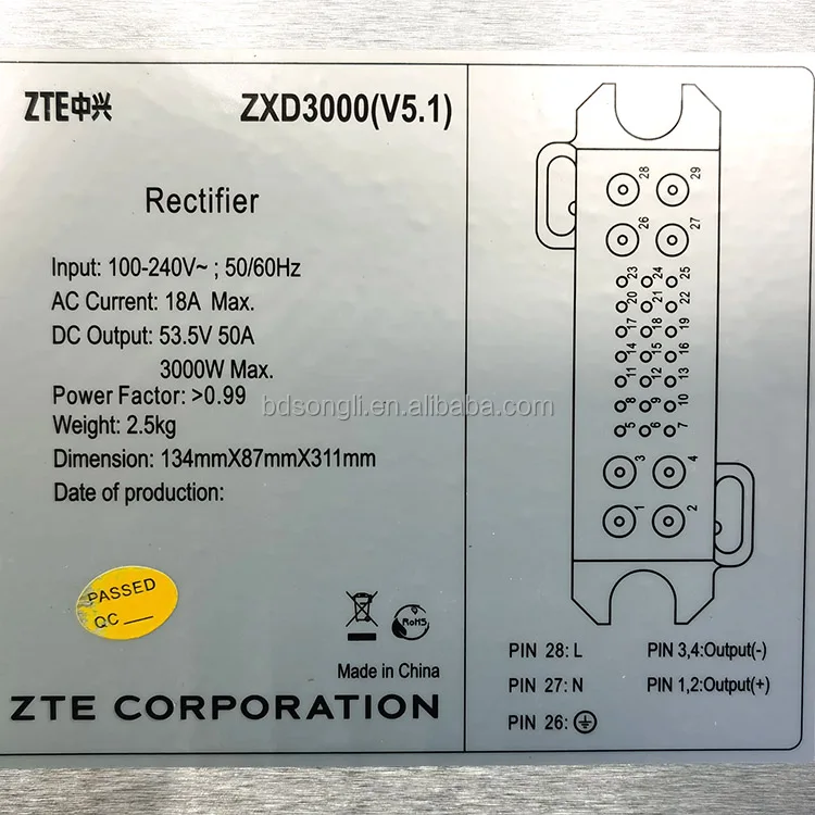 Zte Rectifier Module Zxd3000 V5 1 48v 50a 3000w Zte Telecom Power Zte