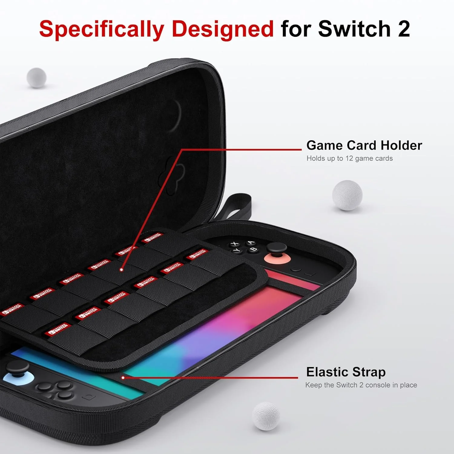 STARTRC GAMES Slim Hard Shell Travel Case for 2 with 12 Game Card Slots ...
