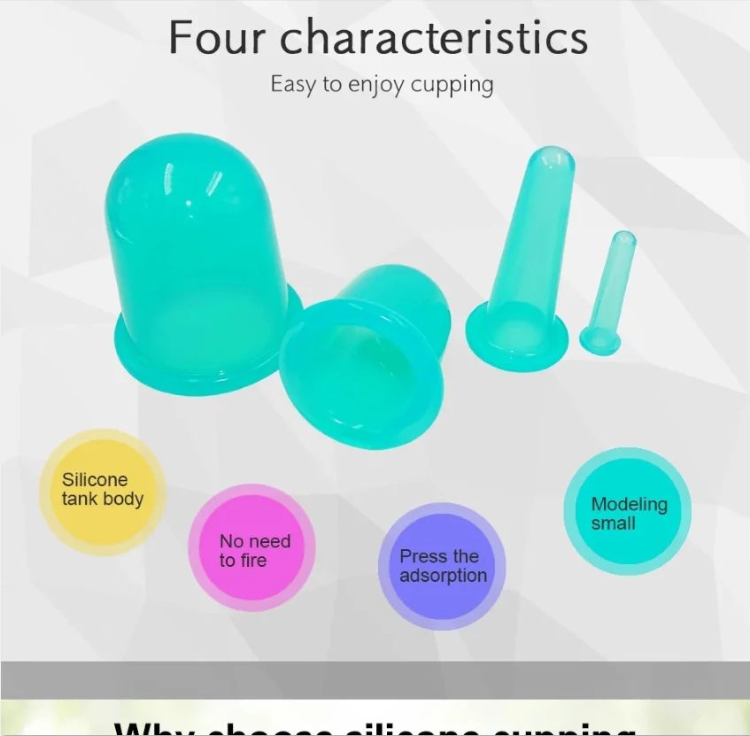 Top Quality Reusable Bap Free Silicone Vacuum Therapy Cupping Cups For ...