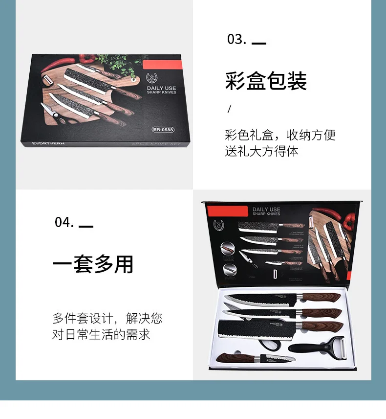 Six-piece Stainless Steel Hammered Forged Tool Set