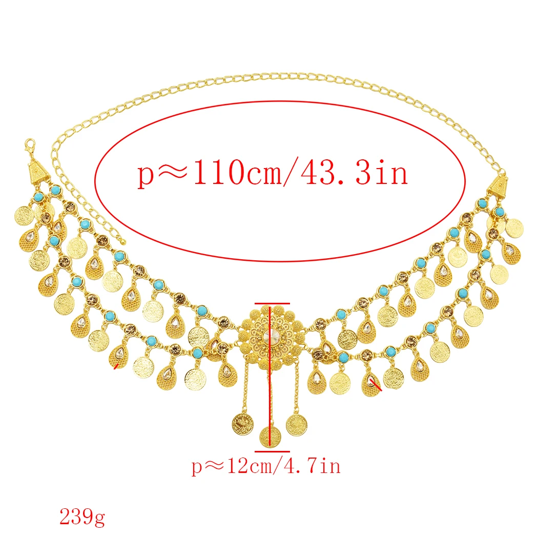 Belly Body Chains Tassel Waist Chain Belt Rhinestone Flower Chain