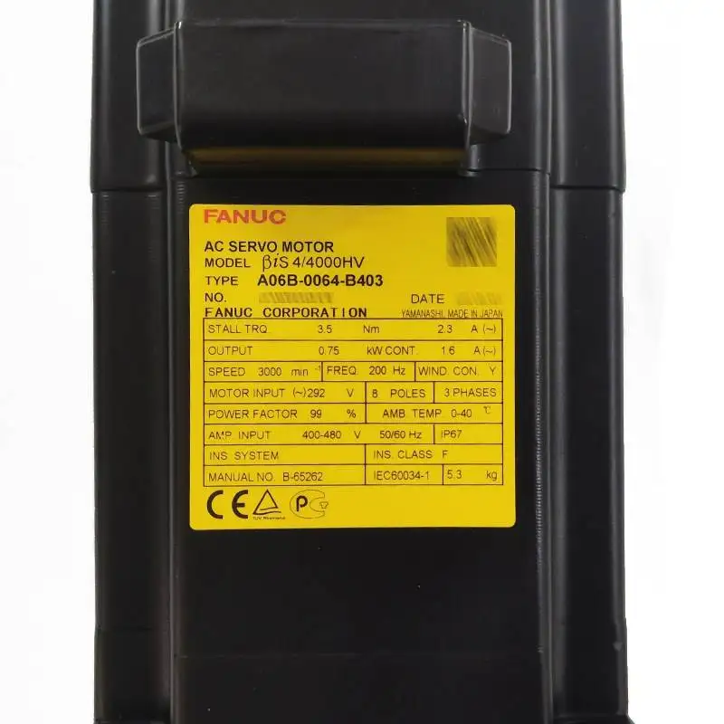 Fanuc Motor Japan Original Fanuc Ac Servo Motor A06b-0064-b403 - Buy ...