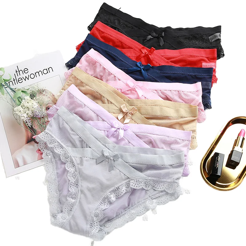 Super Soft Cotton Lace Panties Breathable Hollow Briefs Plus Size Girl Underwear Sexy Women's ...