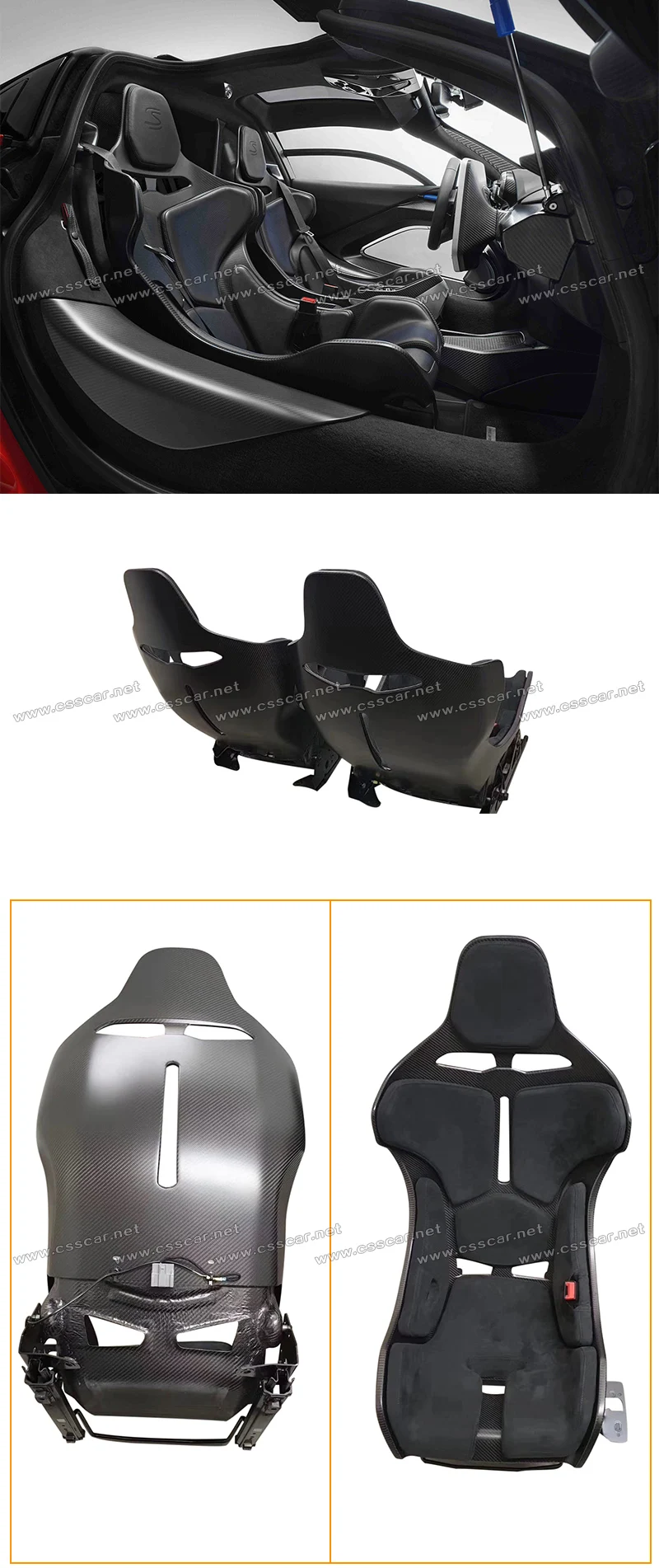 Carbon Fiber P1 Style Car Racing Seats for Mclaren 540C