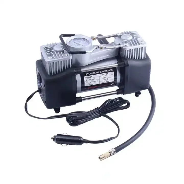 Heavy Duty Double Cylinder Tire Inflator Mini Car Air Compressor Ce ...