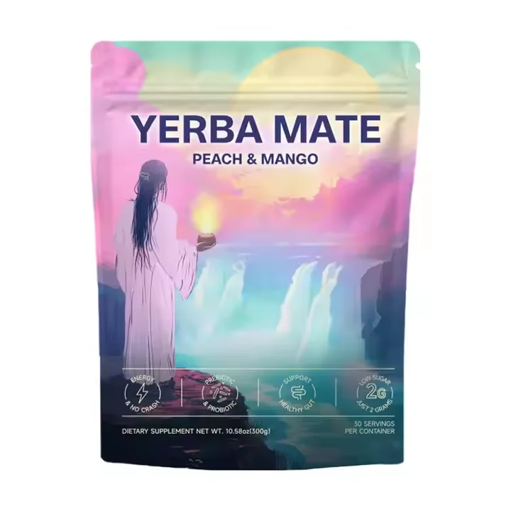 Factory Direct Yerba Mate Instant Tea Powder Peach & Mango Flavored Blended Bagged Tea Healthy ...